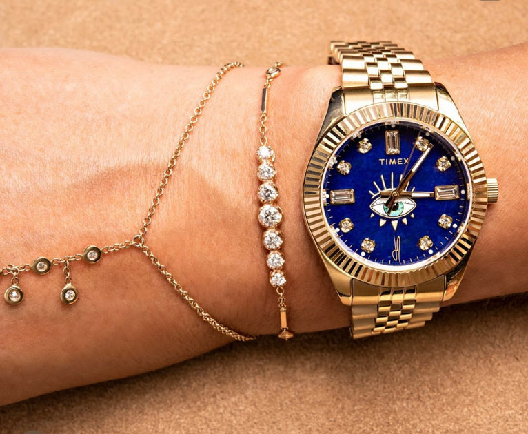 TIMEX x Jacquie Aiche Limited Edition Lapis Lazuli Evil Eye Watch ...